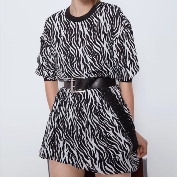 Zara | Dresses | Zara Zebra Print Babydoll Dress Size S | Poshmark